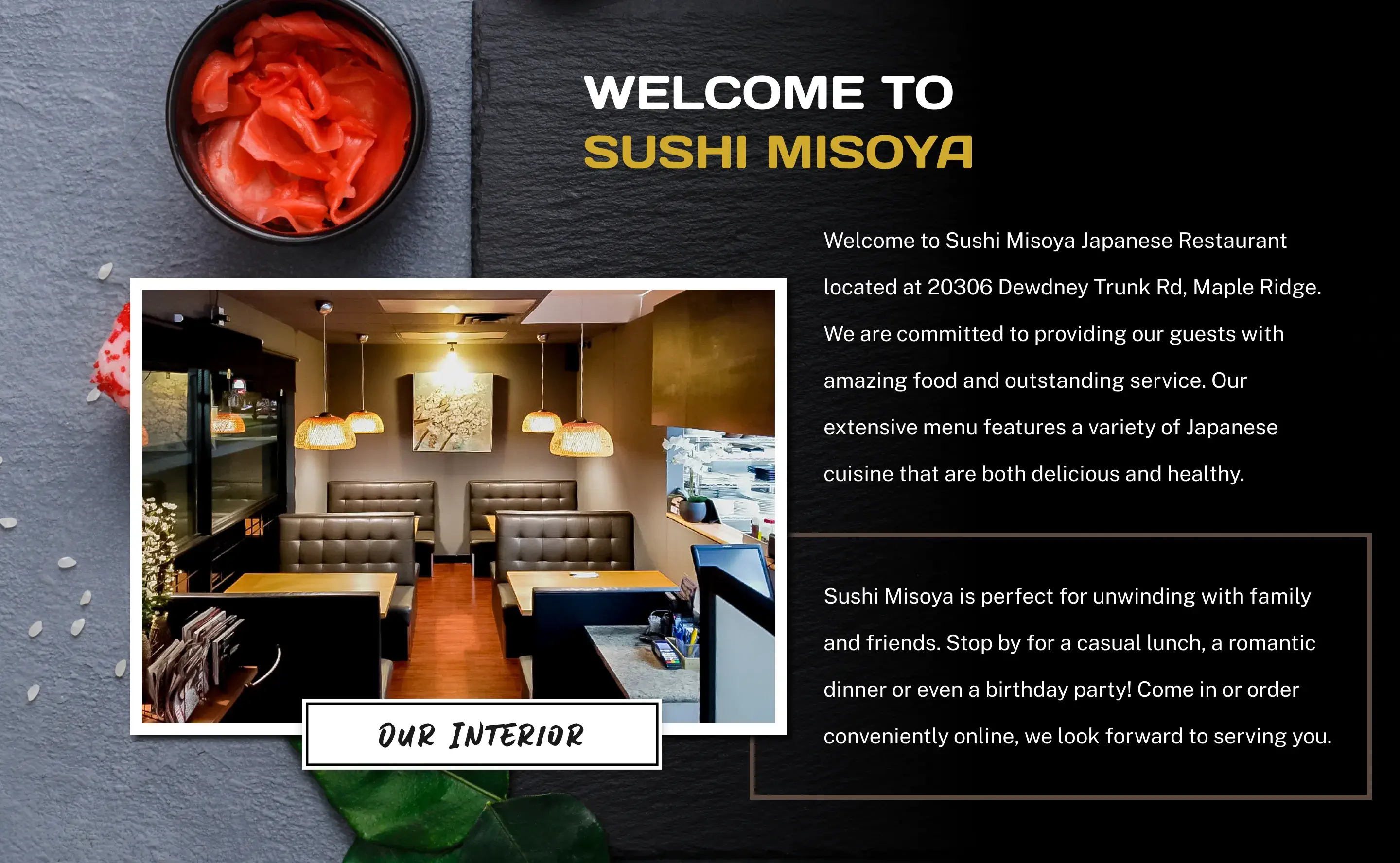 Sushi Misoya | Japanese Restaurant in Maple Ridge| Order Online